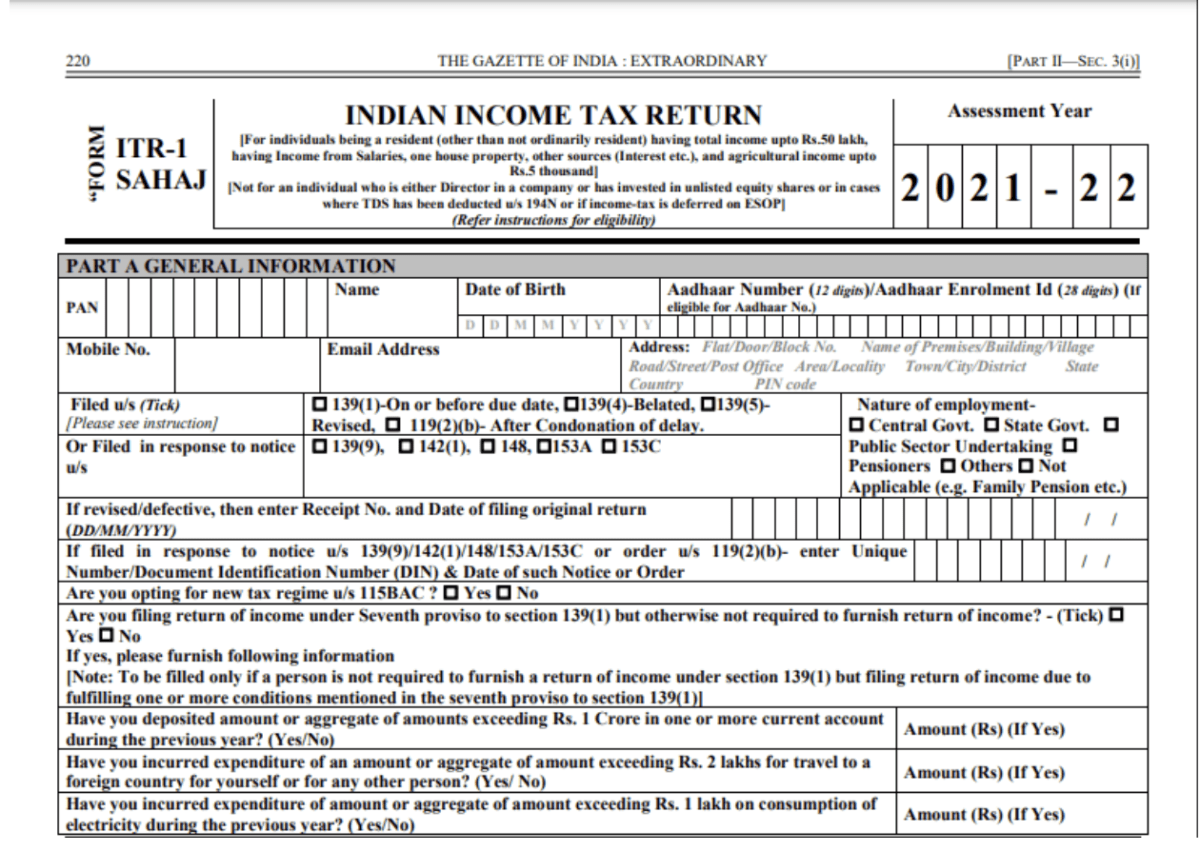 ITR-1 Filing - Expert Assistance Online | SetupFilings