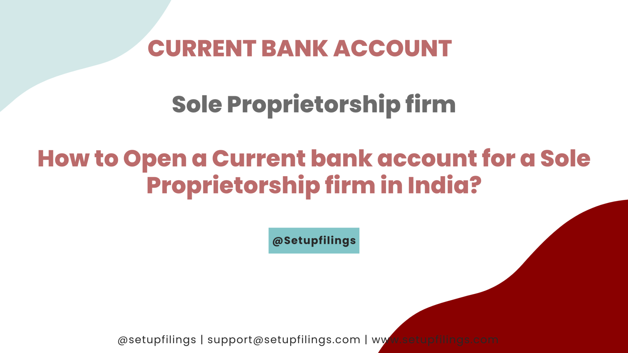 Current Bank Account for Sole Proprietorship | SetupFilings